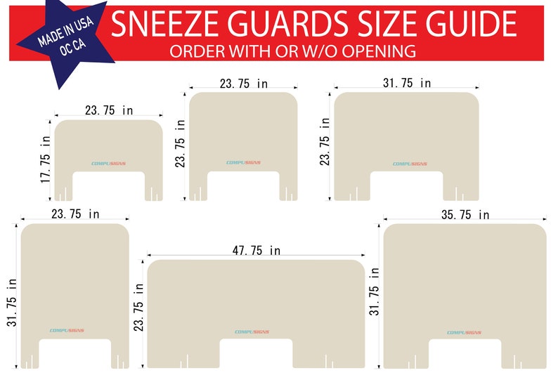 Acrylic Sneeze Guard. Made is USA. Retail Counter Shield. Acrylic ...