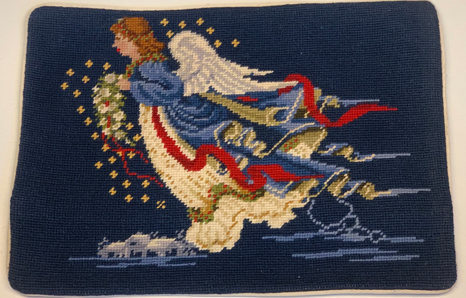 Angel Needlepoint Pillow Cover | Etsy