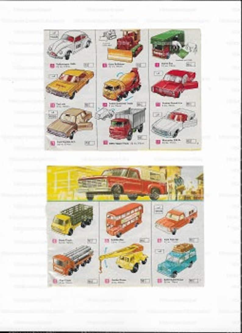 Printable Matchbox Vintage Cars for Kids Children Scrapbook Junk ...