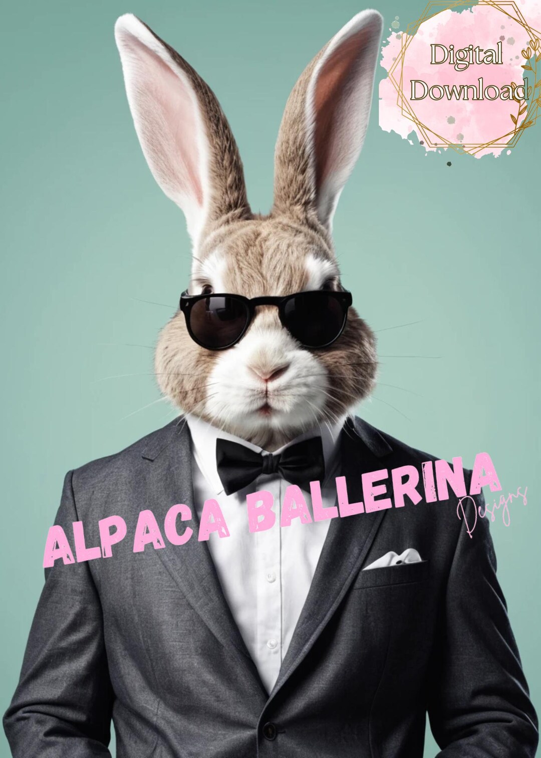 Secret Service Rabbit | Gangster Bunny | Instant Digital Download - Etsy