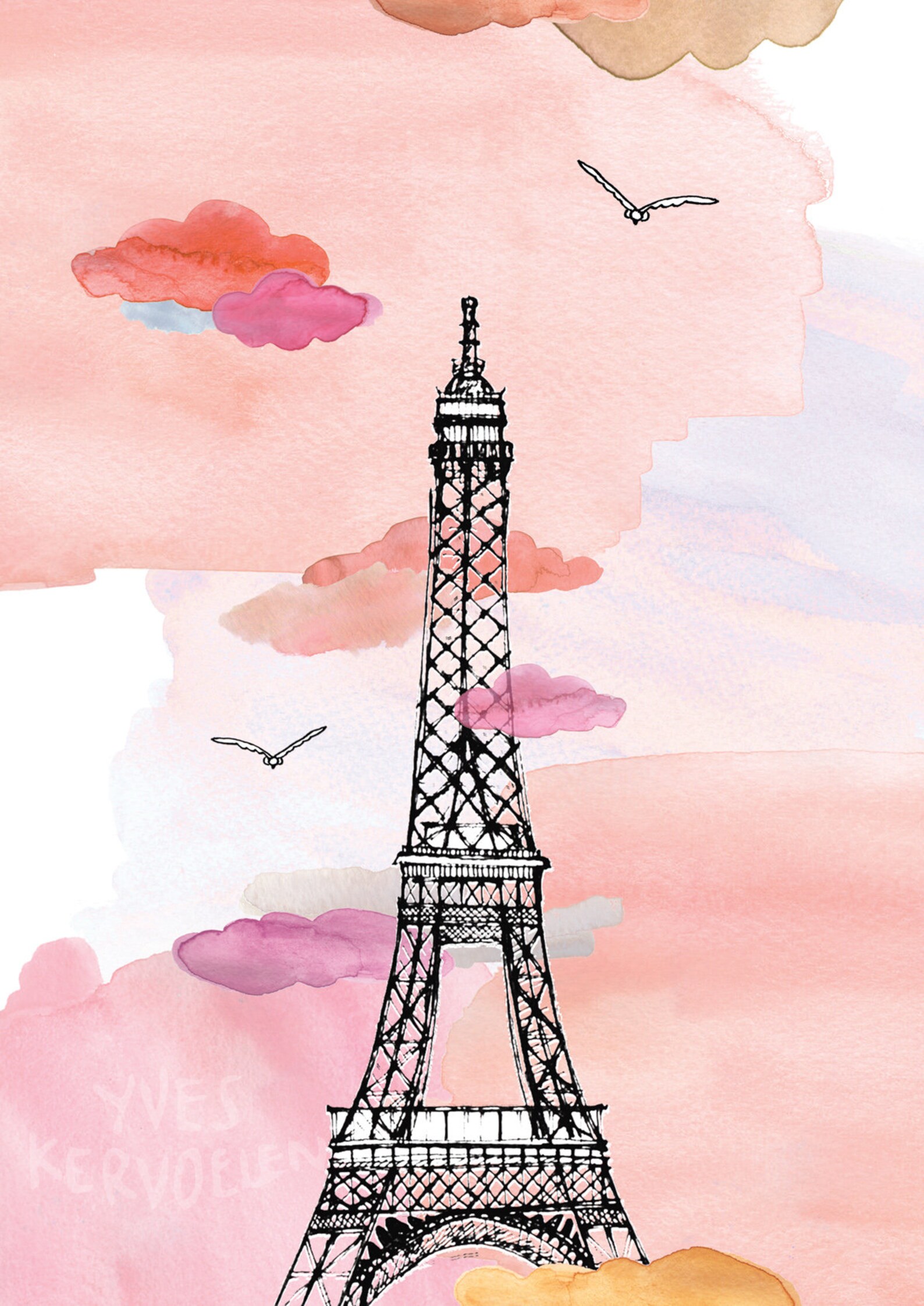 Eiffel Tower Paris France // A4-A3 // Poster - Etsy