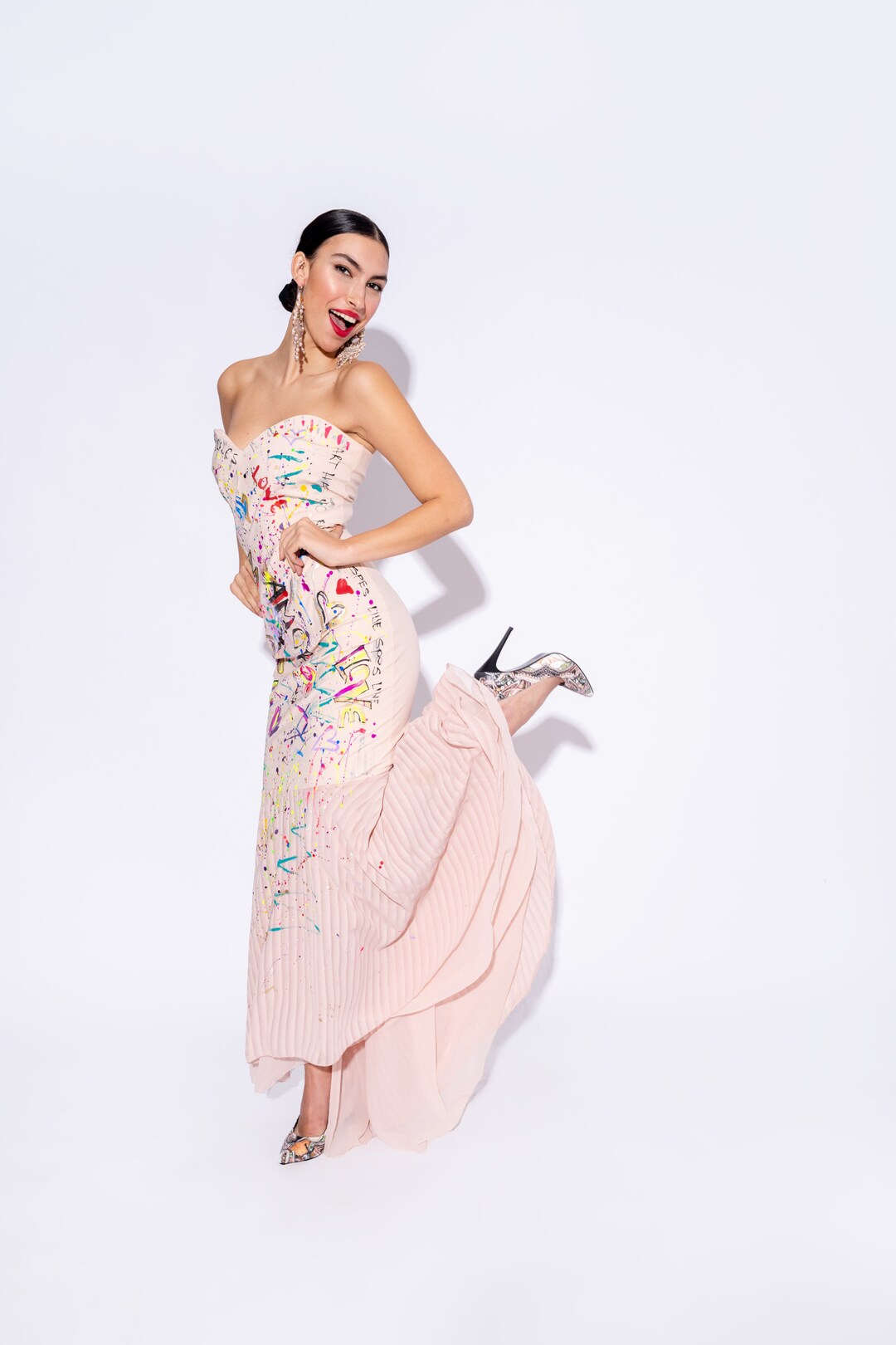 Hand Painted Dress, Ball Gown, Prom Dress, Long Formal Dress, Colorful ... Hand Painted Dress, Ball Gown, Prom Dress, Long Formal Dress, Colorful ...