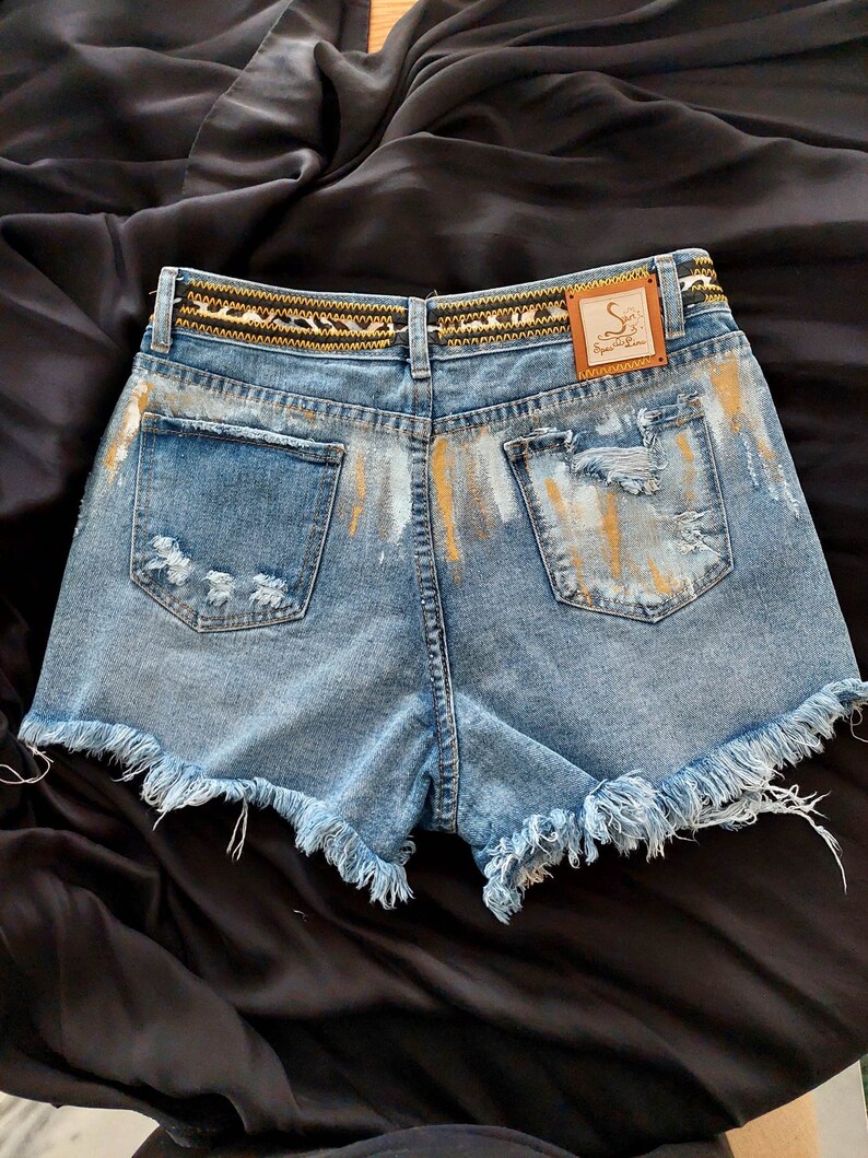 Unique Hand-painted Denim Shorts,trendy Designs for Fashion Lovers - Etsy