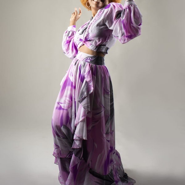 Pink Two Piece Skirt Set - Etsy