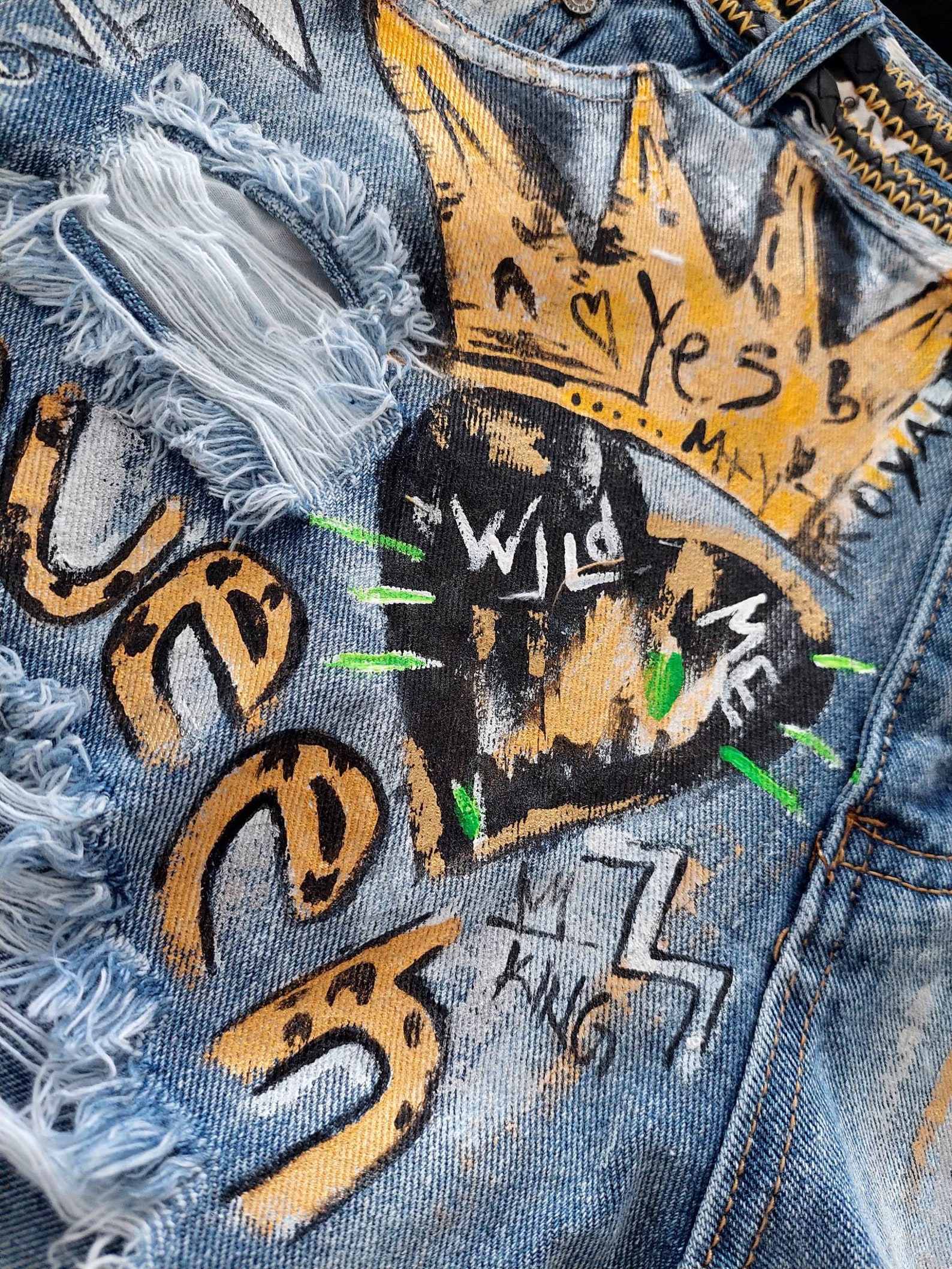 Unique Hand-painted Denim Shorts,trendy Designs for Fashion Lovers - Etsy