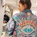 CUSTOM Handpainted Evil Eye Denim Jacket, Turkish Evil Eye, Evil Eye ...