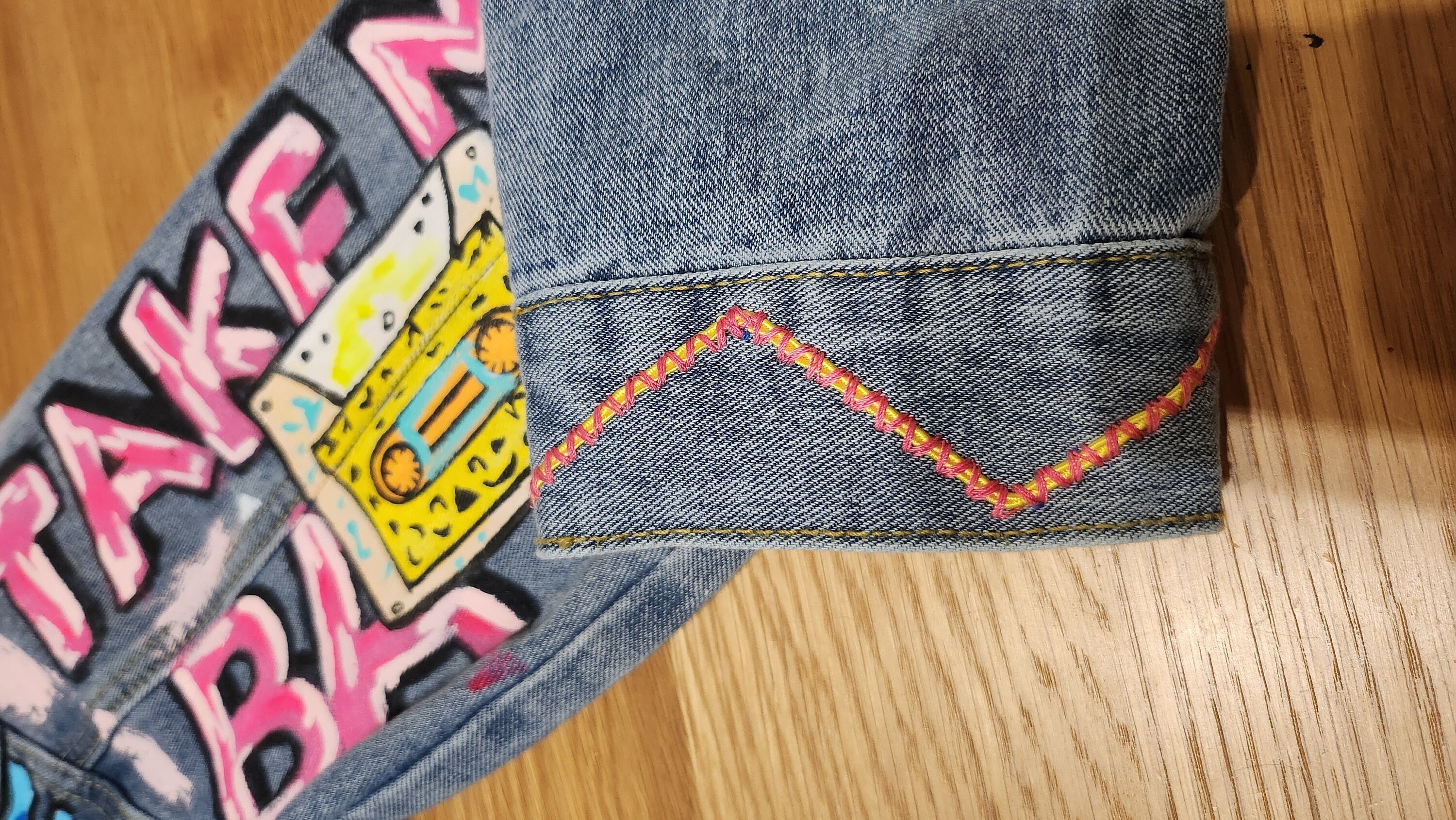 Hand Painted Denim Jacket: Custom Wearable Art, Boho Streetwear - Etsy