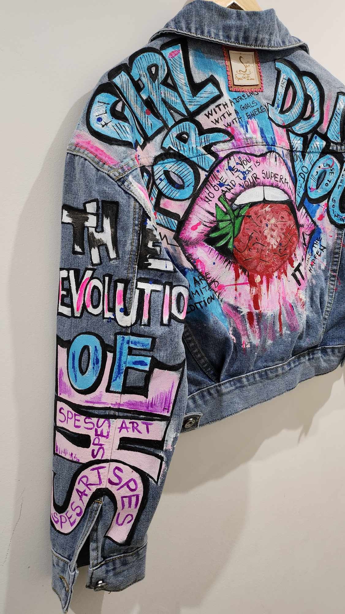 Hand-painted Graffiti Denim Jacket – 90s Streetwear Art - Etsy