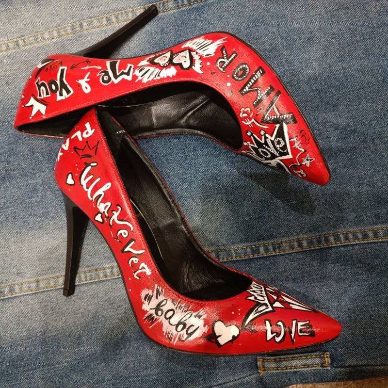 Painted High Heels - Etsy