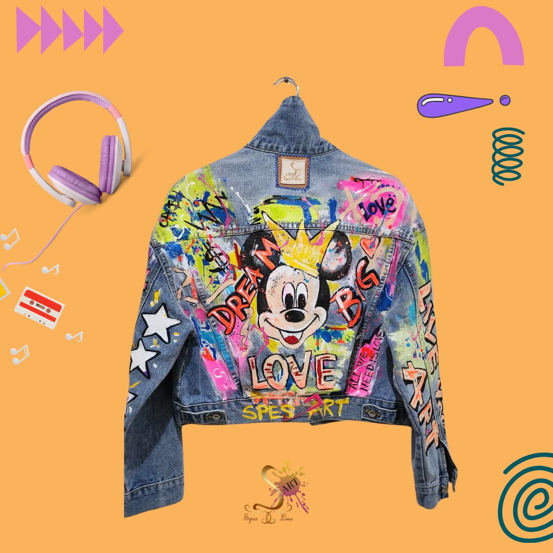 Mickey Mouse Hand-painted Jacket Streetweare Jacket Customer Jean ...
