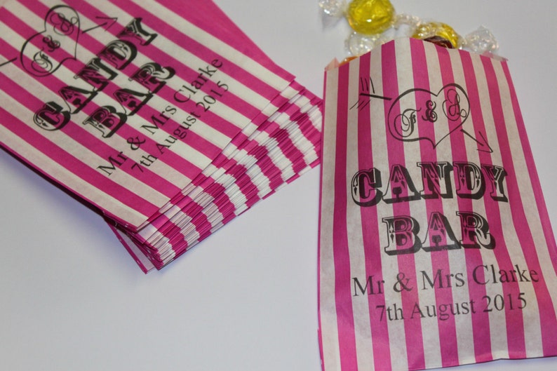 Personalised Candy Bar Wedding Sweet Bags Buffet Sweet Cart Etsy