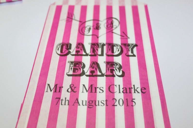 Personalised Candy Bar Wedding Sweet Bags Buffet Sweet Cart Etsy Uk