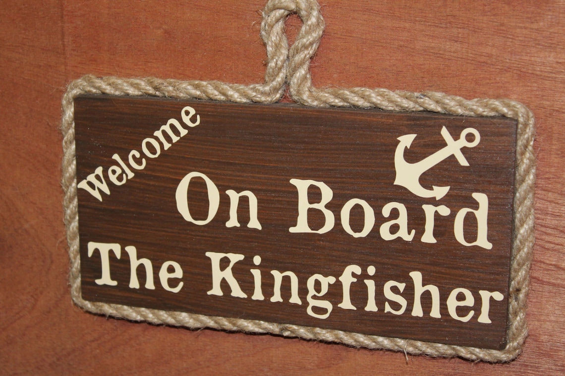 Wooden Boat Sign Personalised With the Name of Your Boat. | Etsy UK