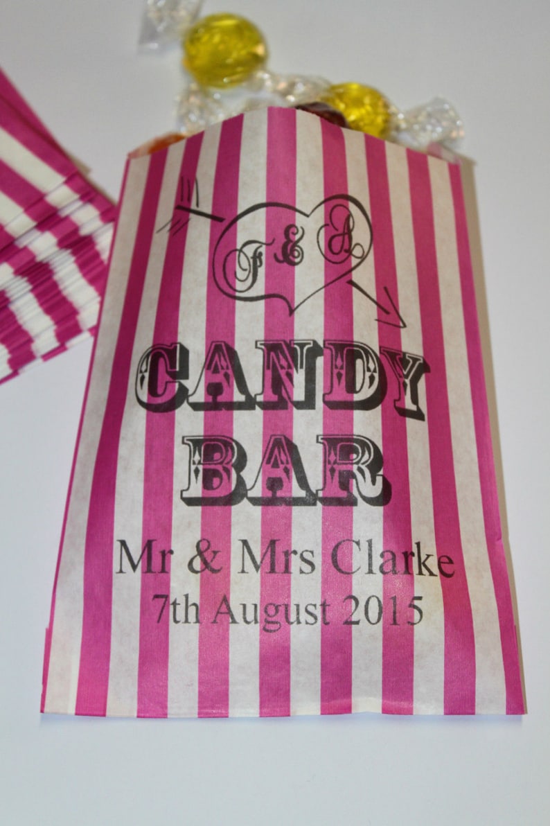 Personalised Candy Bar Wedding Sweet Bags Buffet Sweet Cart - Etsy