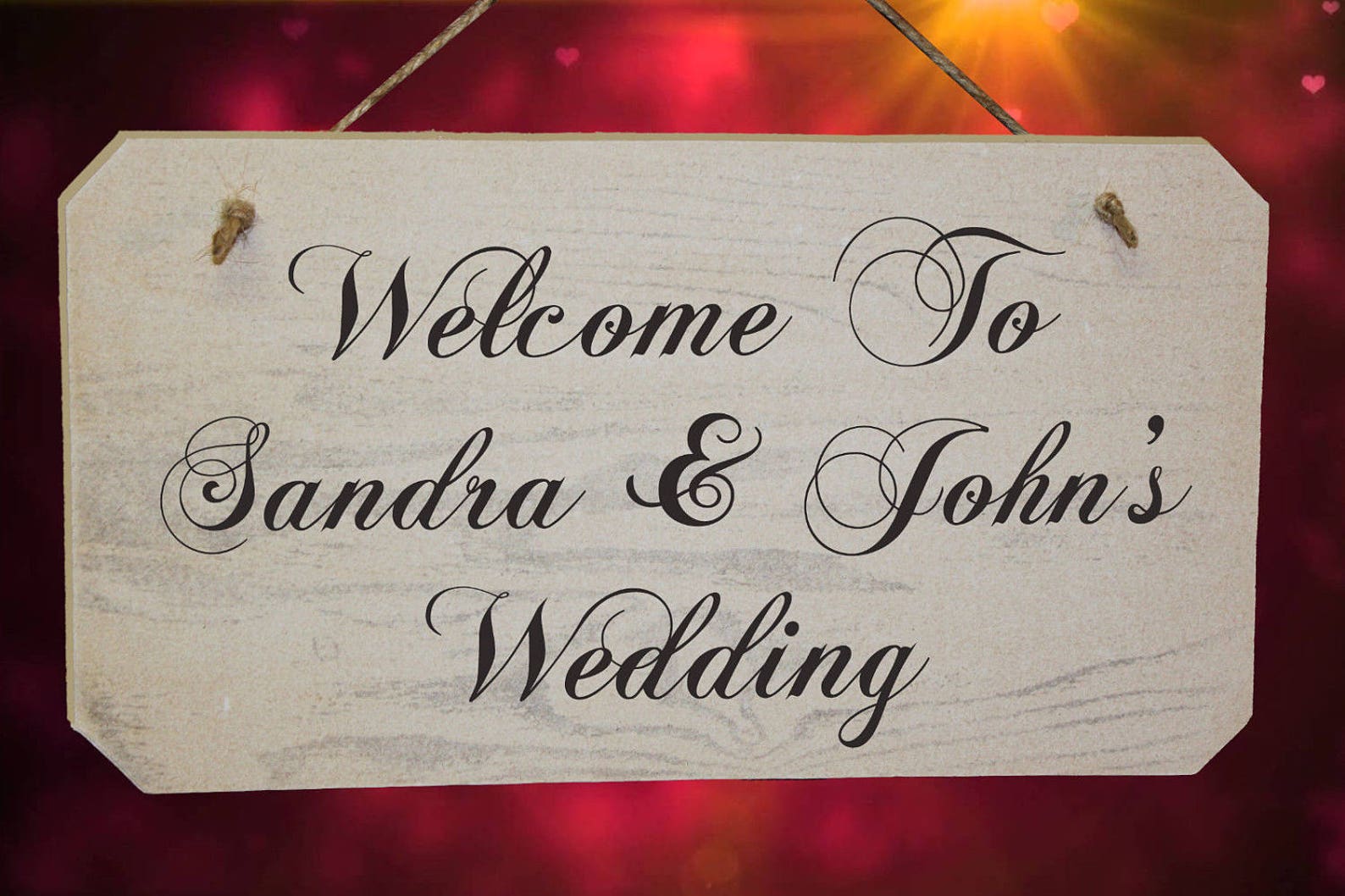 Personalised Wedding Welcome Sign Rustic Wooden Signs White Washed ...