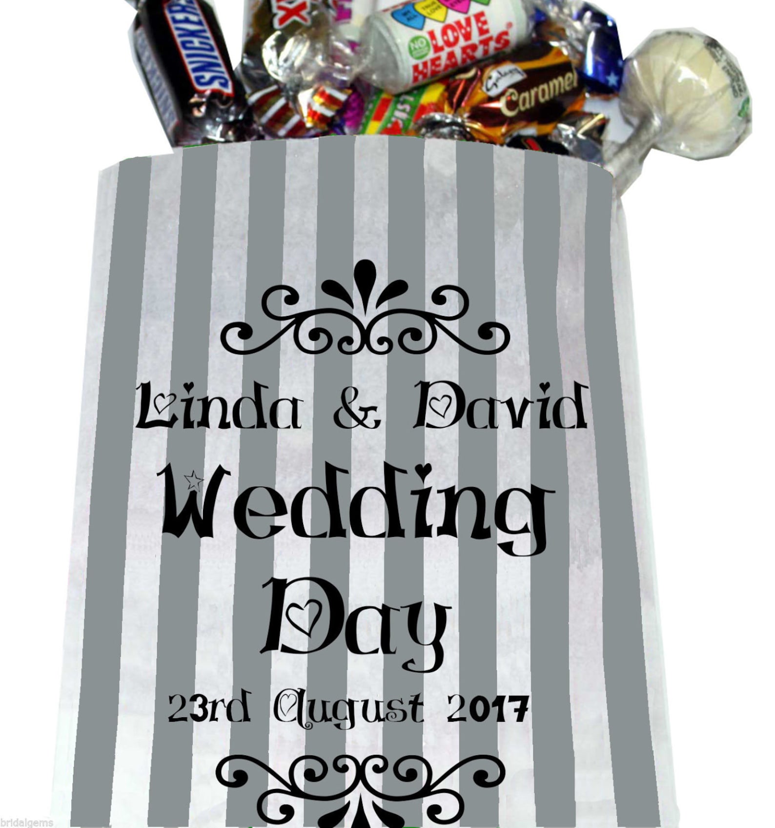 Personalised Wedding Sweet Bags Choice of Colours Wedding Day - Etsy