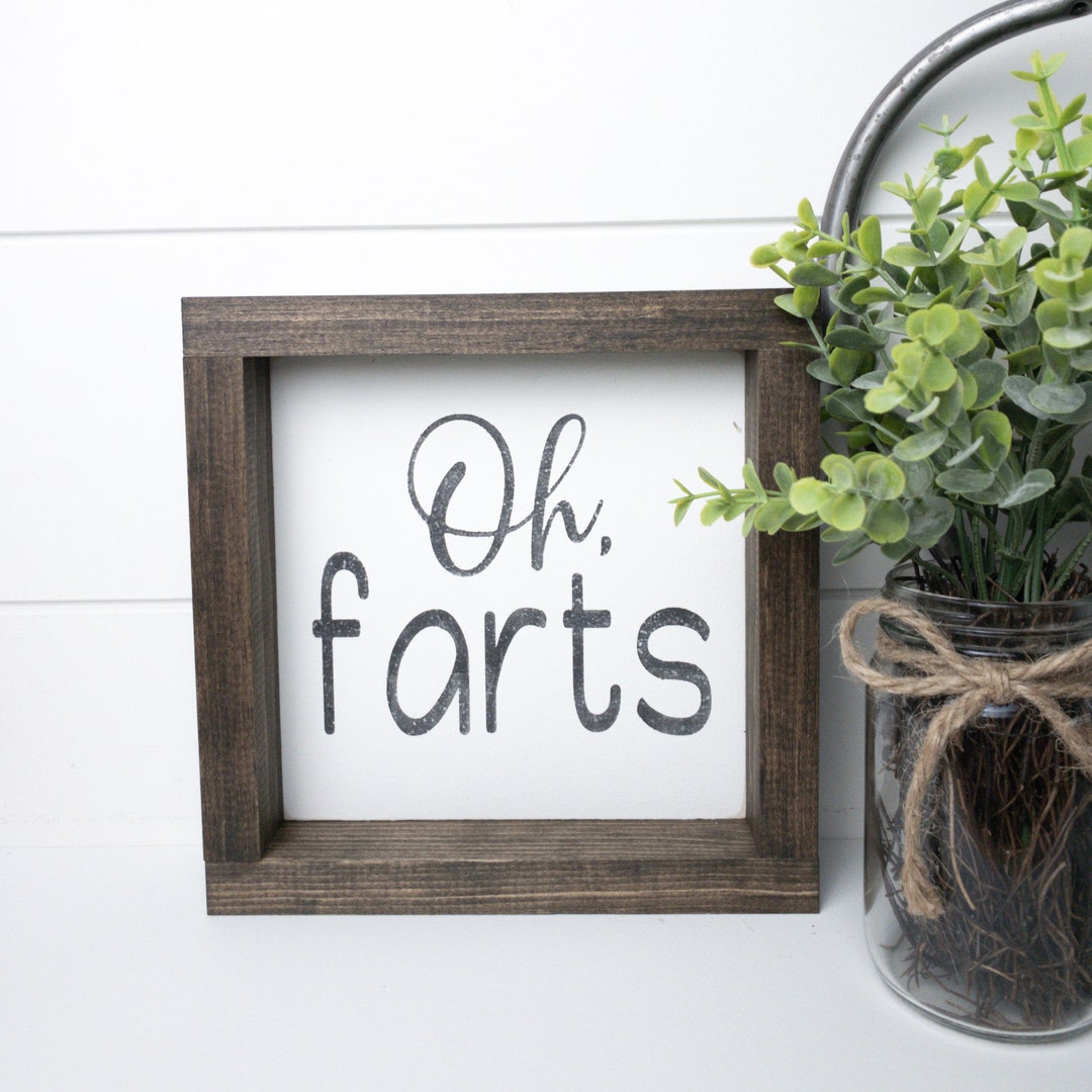 Oh Farts Sign | Shelf Decor | Funny Bathroom Sign | Guest Bathroom - Etsy