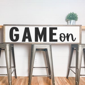 Game on Sign Playroom Sign Kids Room Decor Childrens Playroom Sign Man ...