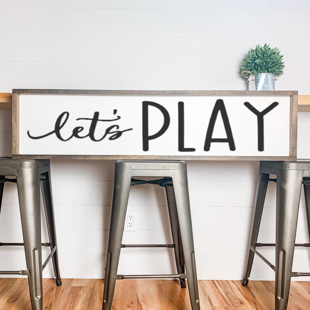 Let's play sign / Playroom Sign / kids Room Decor / - Etsy México