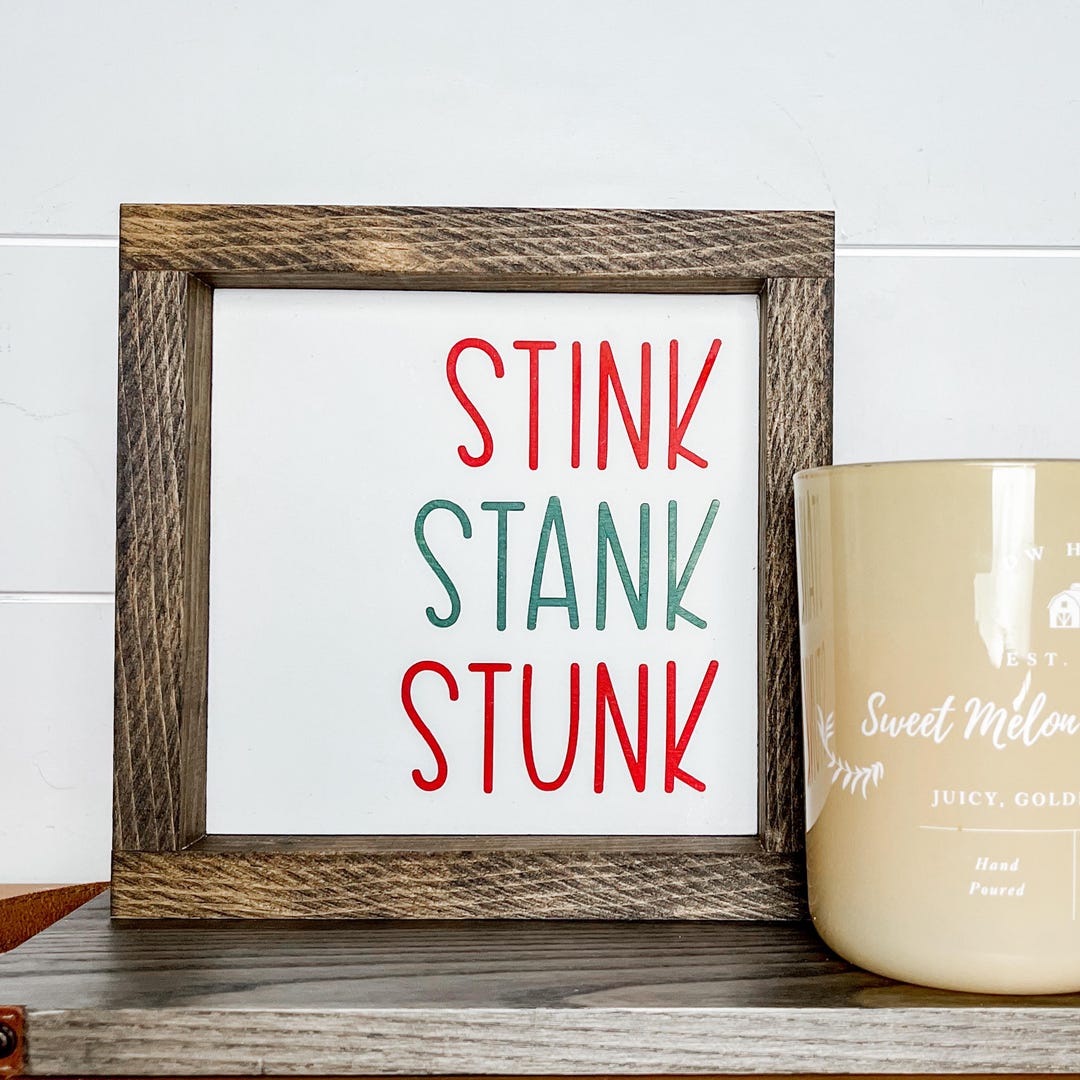 Christmas Bathroom Sign Stink Stank Stunk Funny Toilet Decor - Etsy