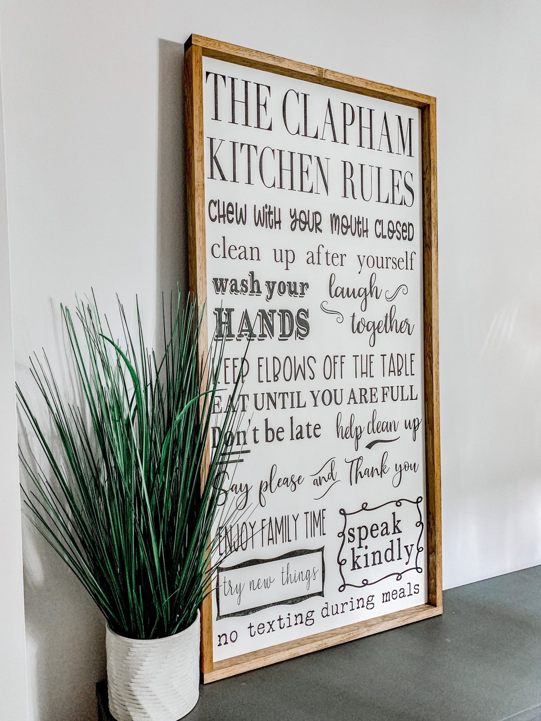 Personalized Kitchen Sign Kitchen Family Rules Sign Large - Etsy