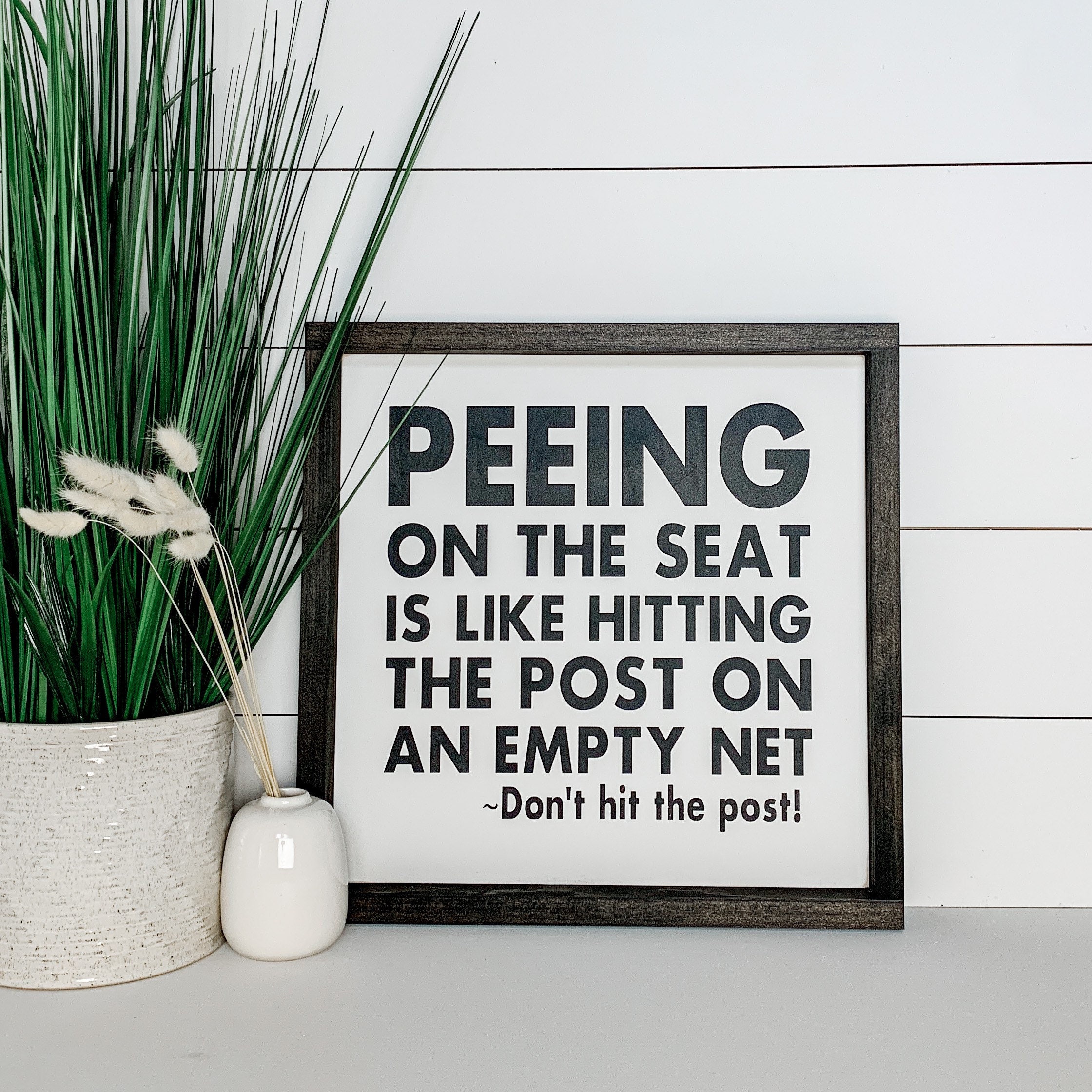 Funny Bathroom Sign Peeing on the Seat is Like Hitting the - Etsy