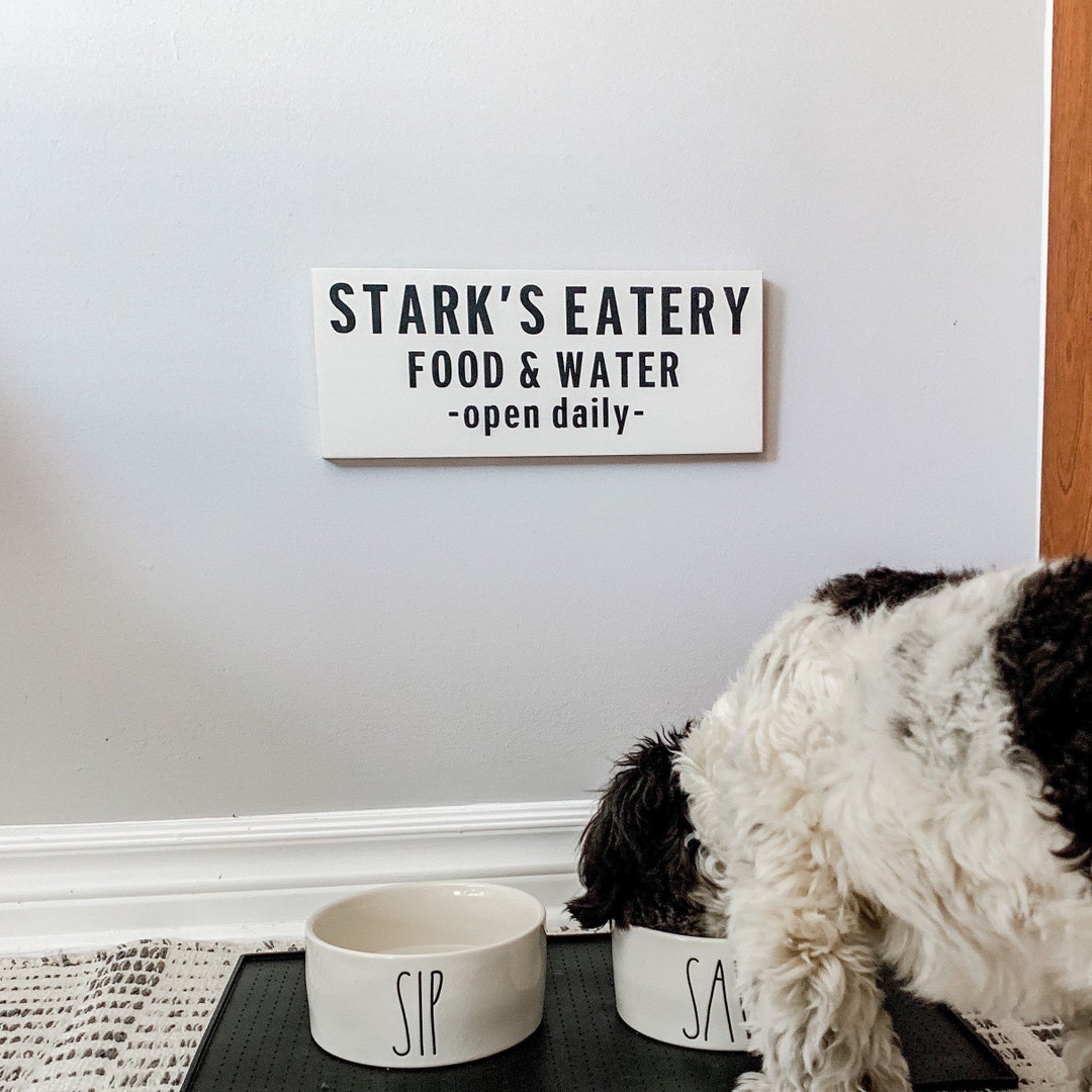 Personalized Dog Food Sign © Pet Feeding Sign Pups Eatery - Etsy UK