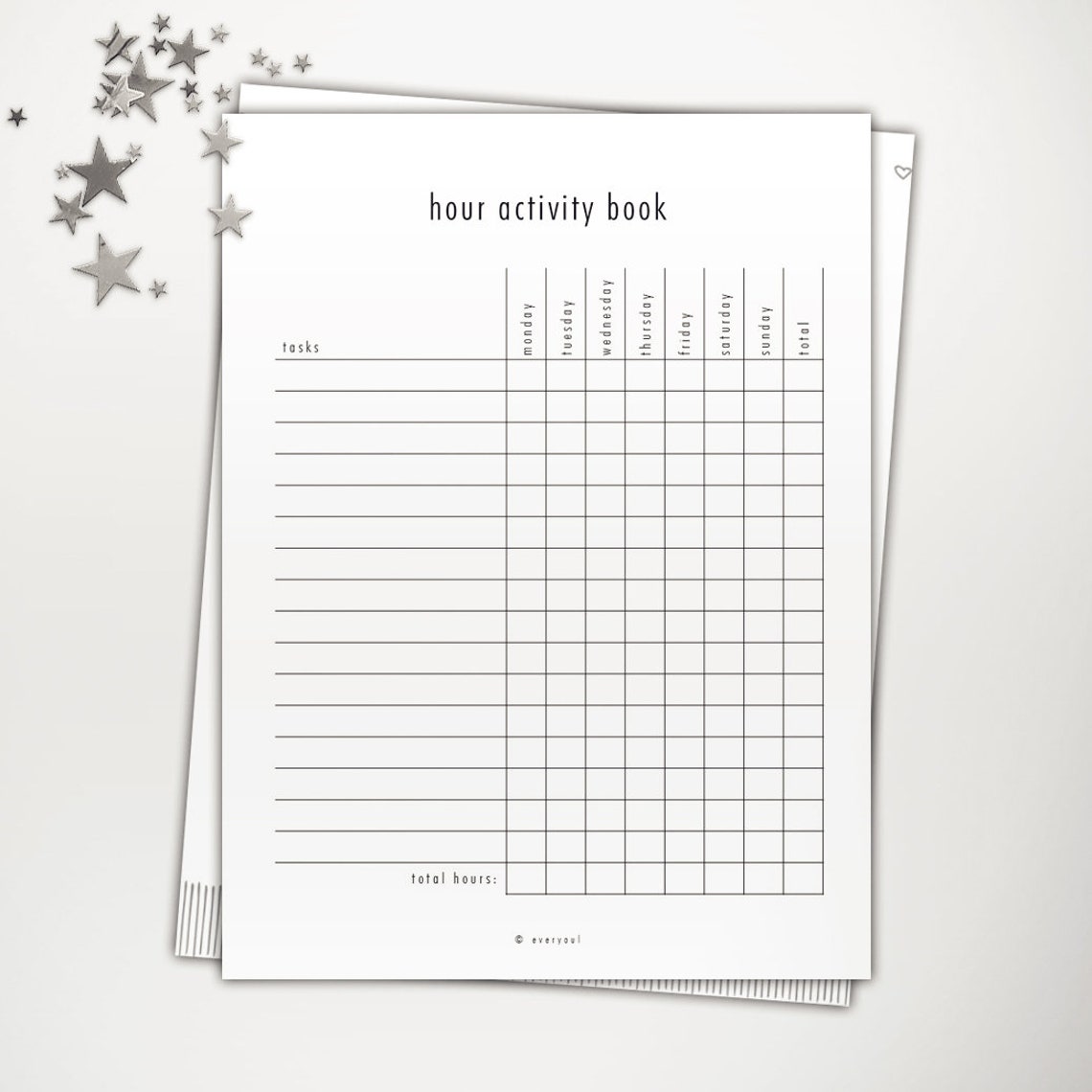 Diy Time Activity Worksheet Templates Diy Custom Business Etsy Canada