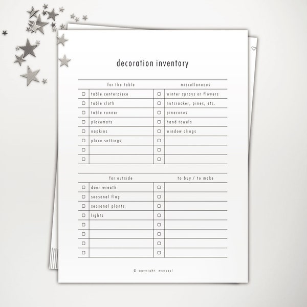 Christmas Inventory Printable - Etsy