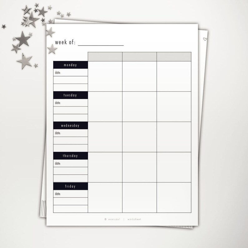 Diy Weekly Class Lesson Plan Templates, Diy Custom Planner, Planner ...