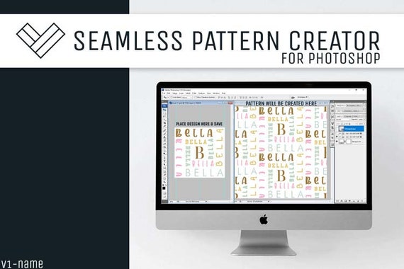 Diy Seamless Pattern Creator Name or Text Collage Template V1 | Etsy