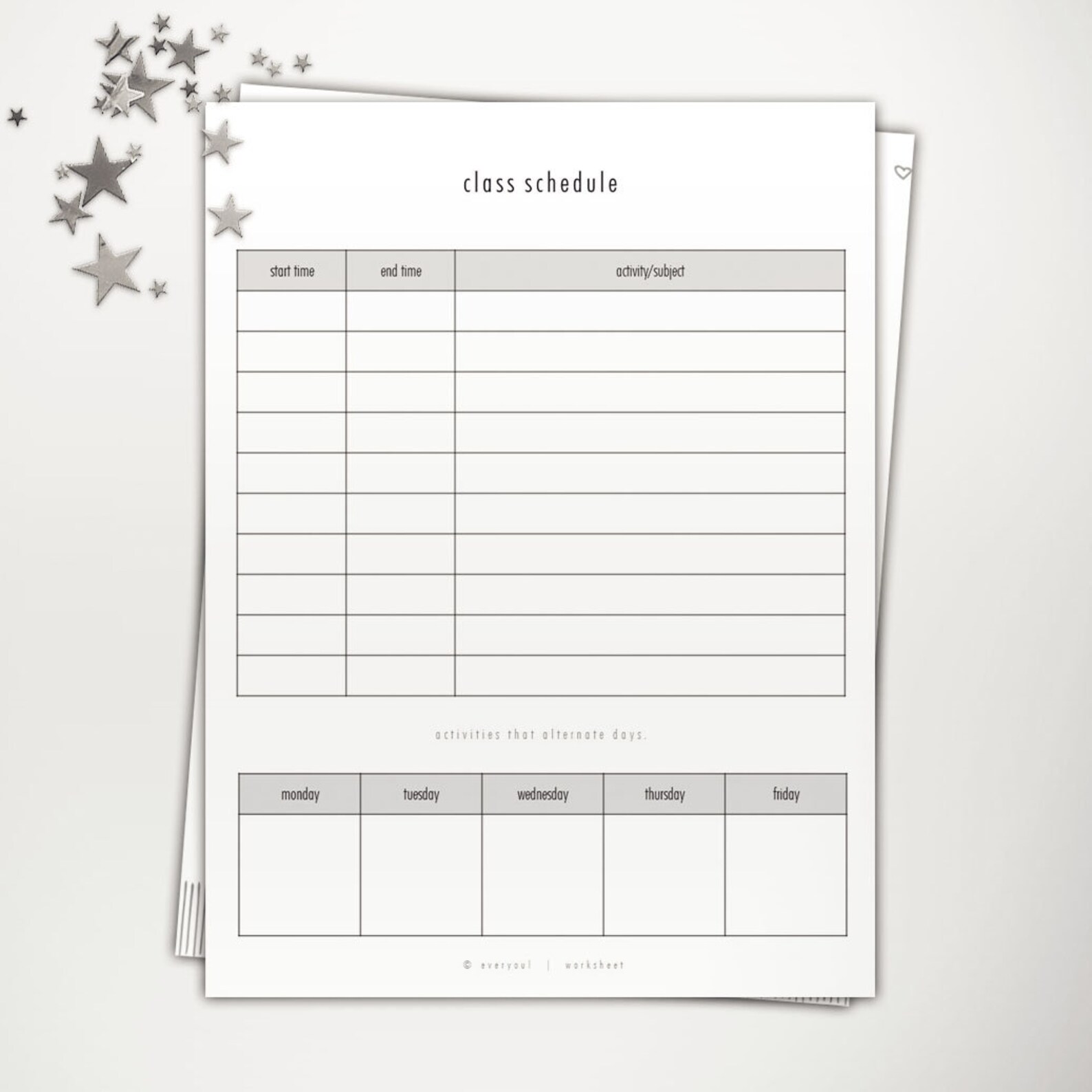 Diy Class Schedule Two Templates Diy Custom Planner Planner - Etsy