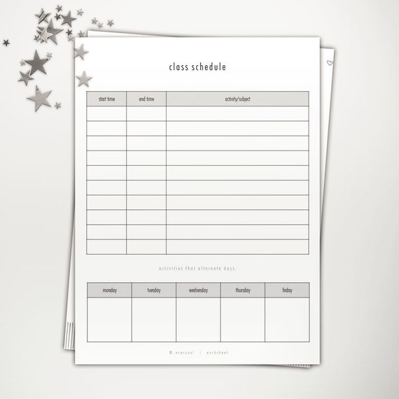 Diy Class Schedule Two Templates Diy Custom Planner Planner | Etsy