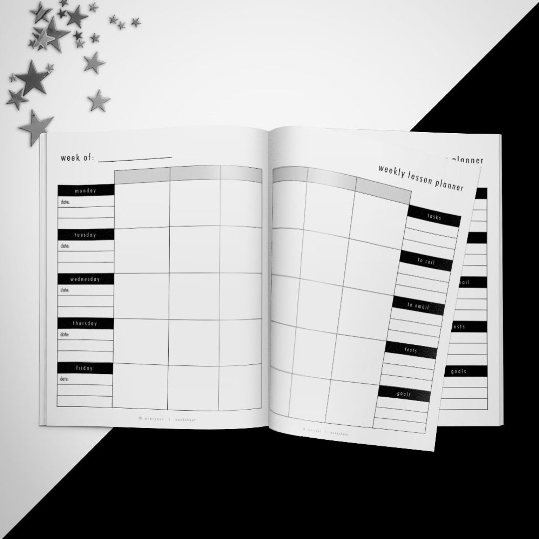 Diy Weekly Class Lesson Plan Templates, Diy Custom Planner, Planner ...