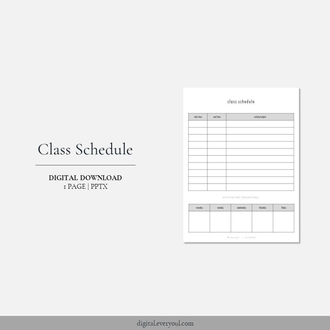 Diy Class Schedule Two Templates Diy Custom Planner Planner - Etsy