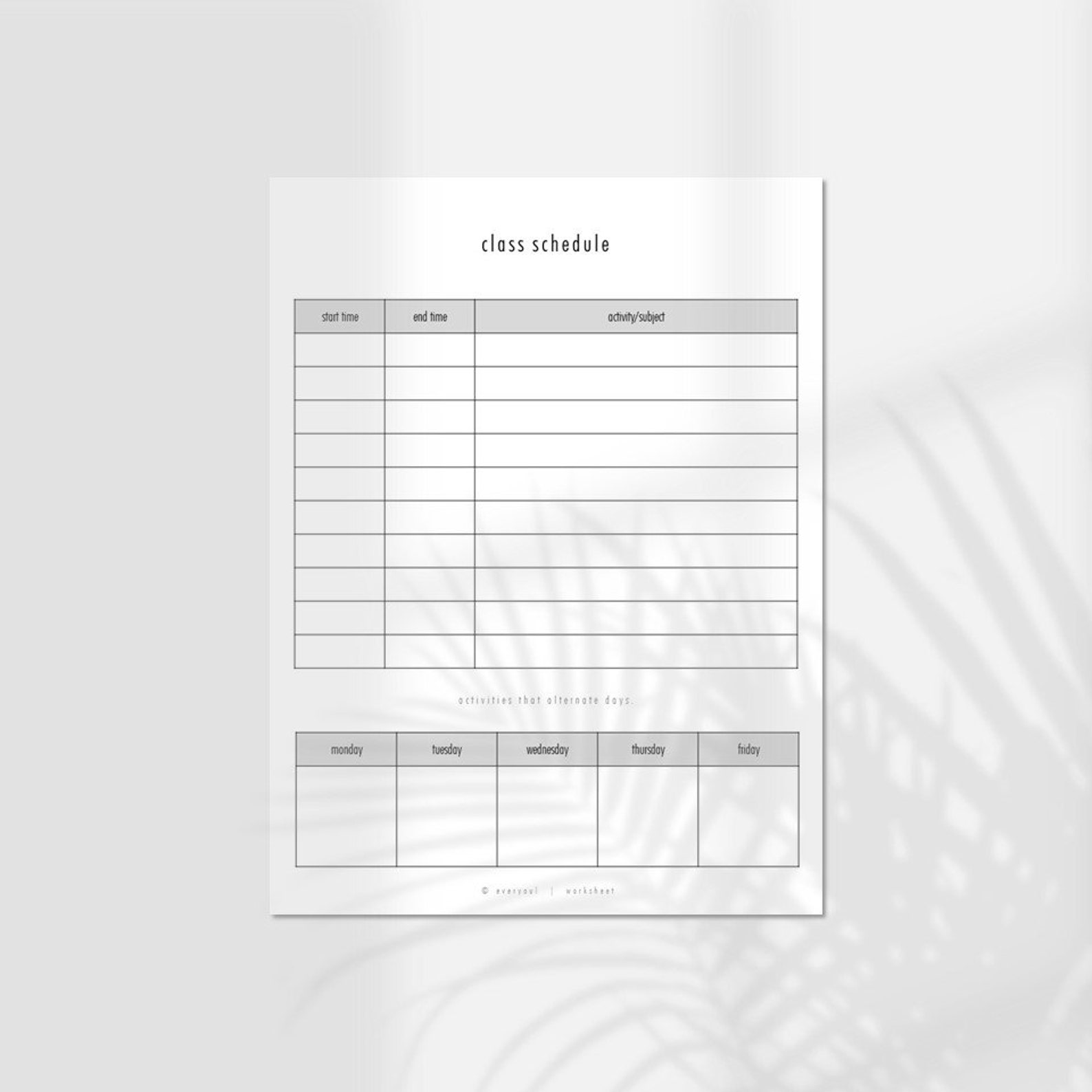 Diy Class Schedule Two Templates Diy Custom Planner Planner - Etsy