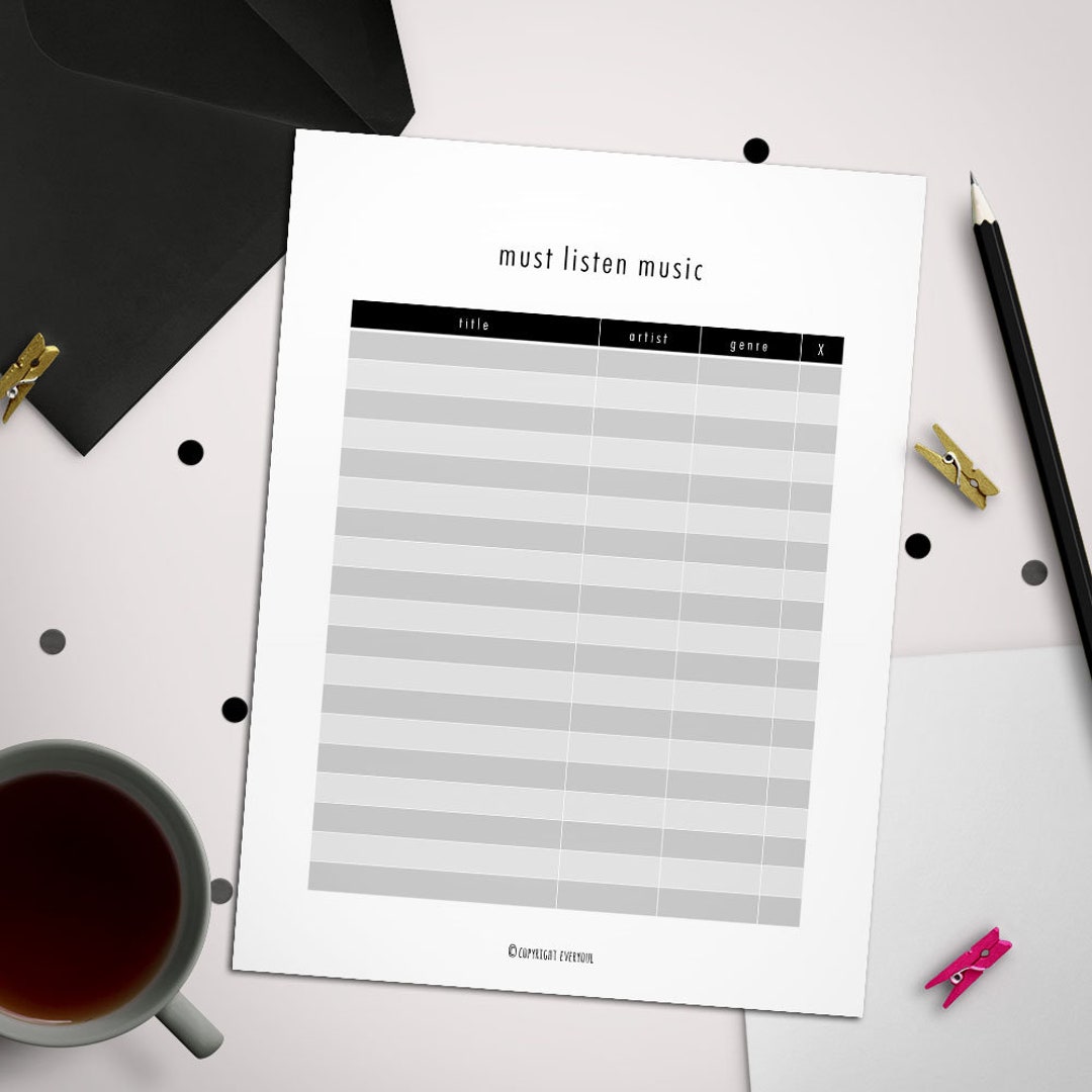 Diy Music Tracker, Diy Templates, Diy Custom Planner, Planner Templates ...