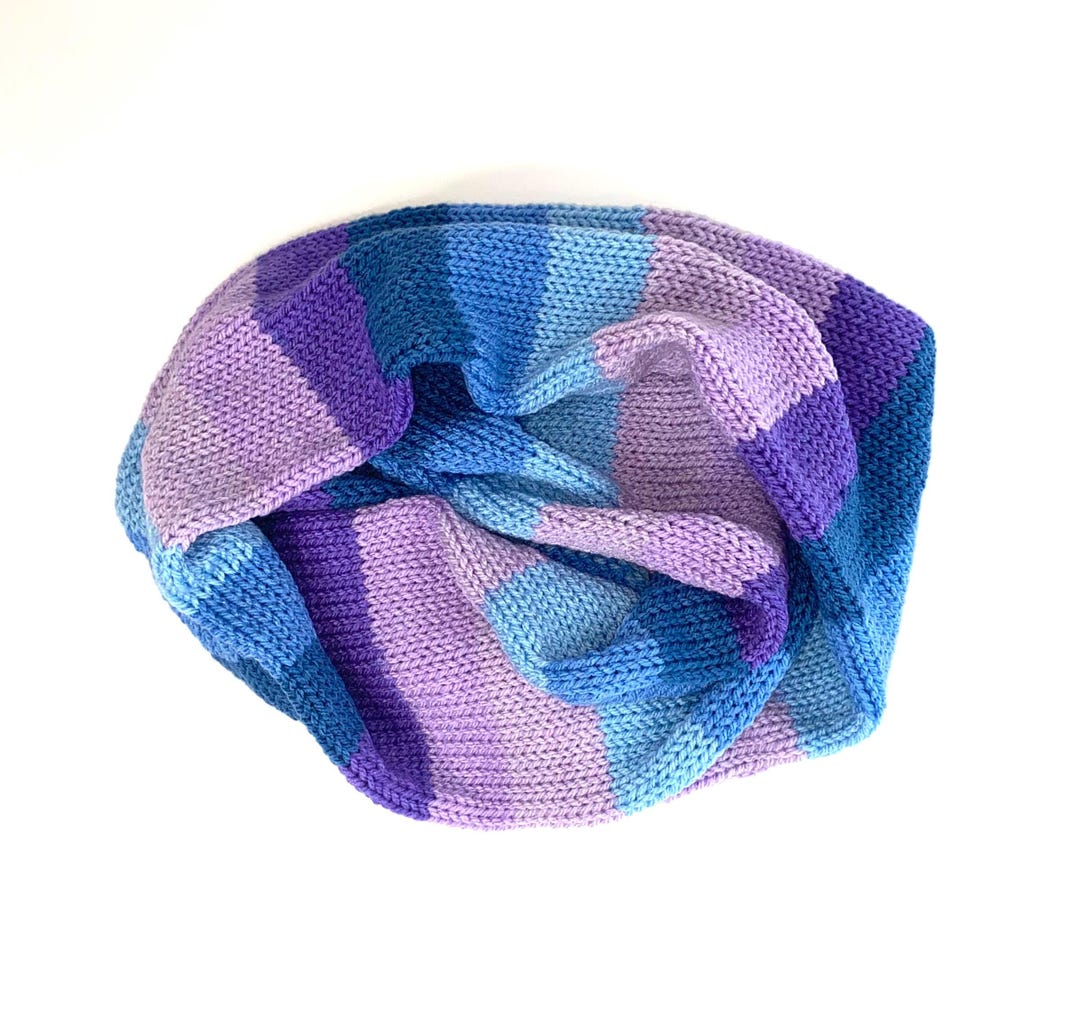 Multi Color Hand Made Knit Scarf Extra Long Unisex Scarf Colorful Knit ...