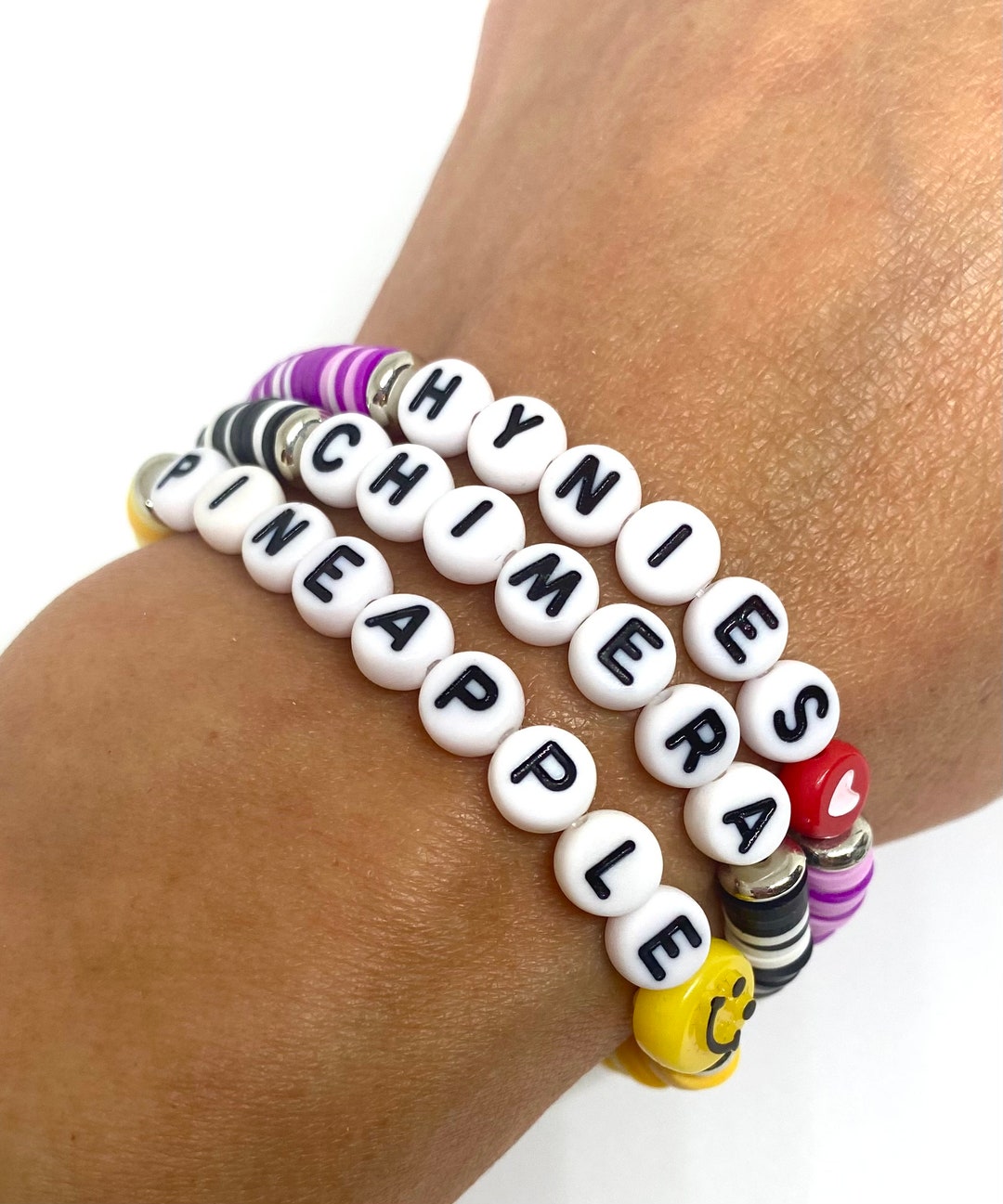 Heishi Name Bracelet Heishi Bead Bracelet Personalized Heishi Bead ...