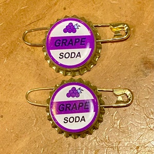 Set of 2 GOLD Ellie Badges Grape Soda Pins - Etsy