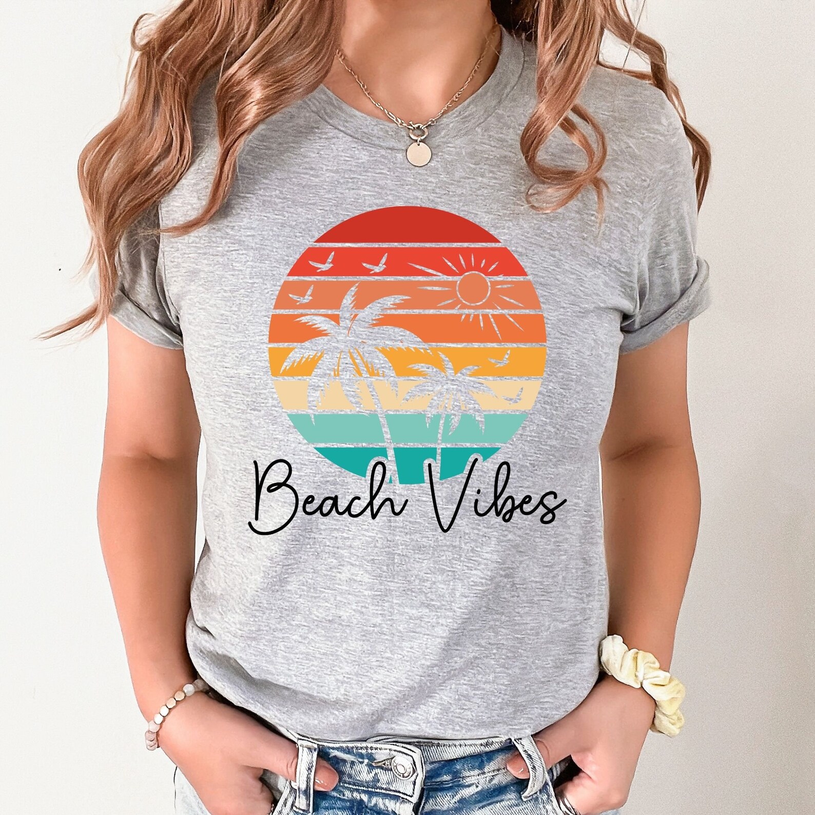 Beach Vibes T-shirt, Summer Beach Shirt, Retro Beach T-shirt, Beach Bum ...