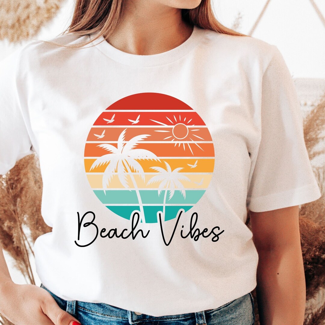 Beach Vibes T-shirt, Summer Beach Shirt, Retro Beach T-shirt, Beach Bum ...