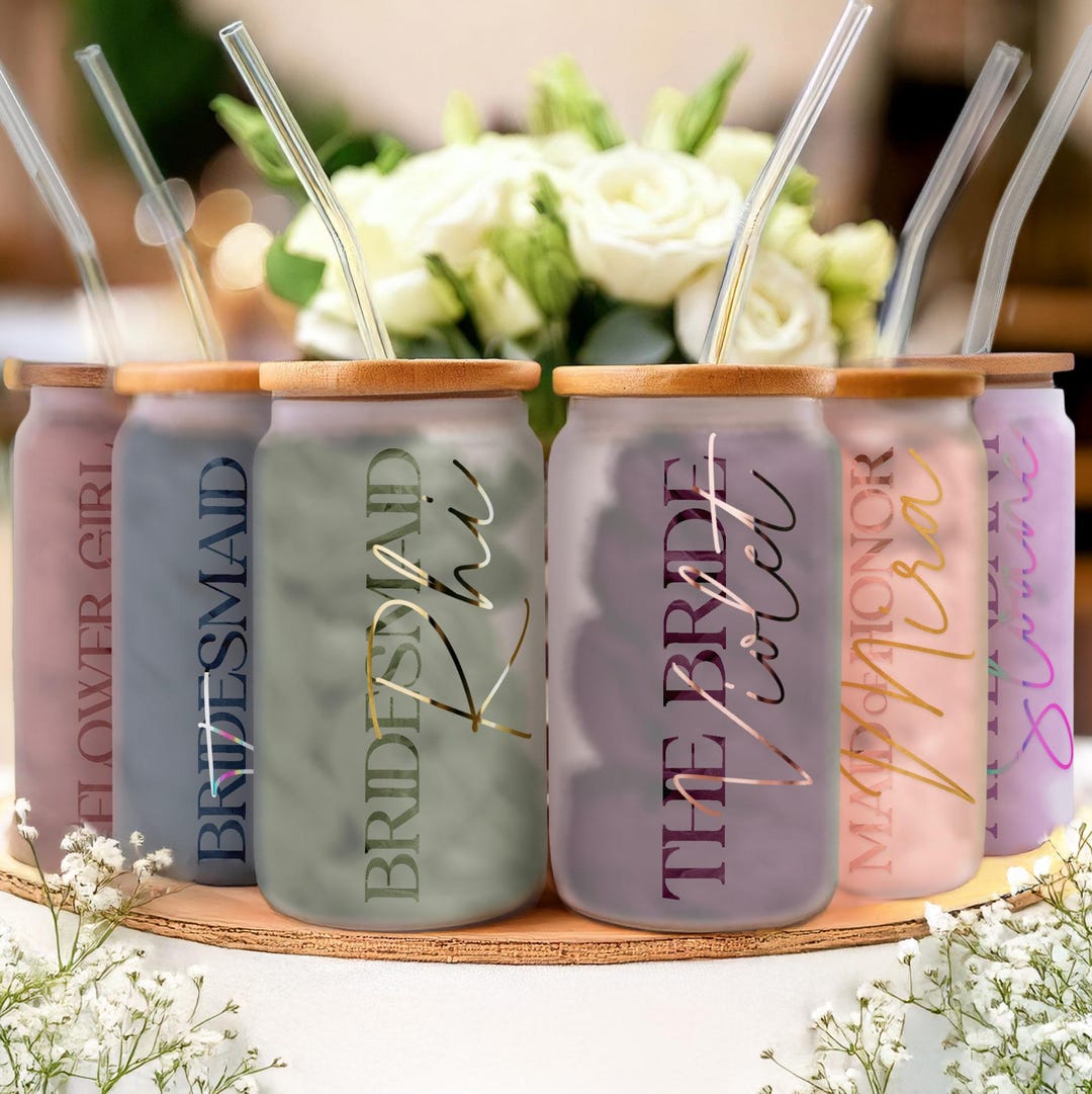 Elegant Frosted Tumbler for Bridesmaid Gifts, Frosted Glass Cup for ...