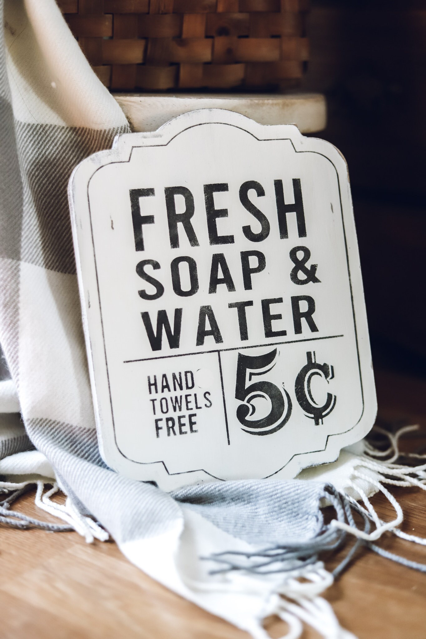 Bathroom Fresh Soap & Water Sign Vintage Shaped Bathroom - Etsy