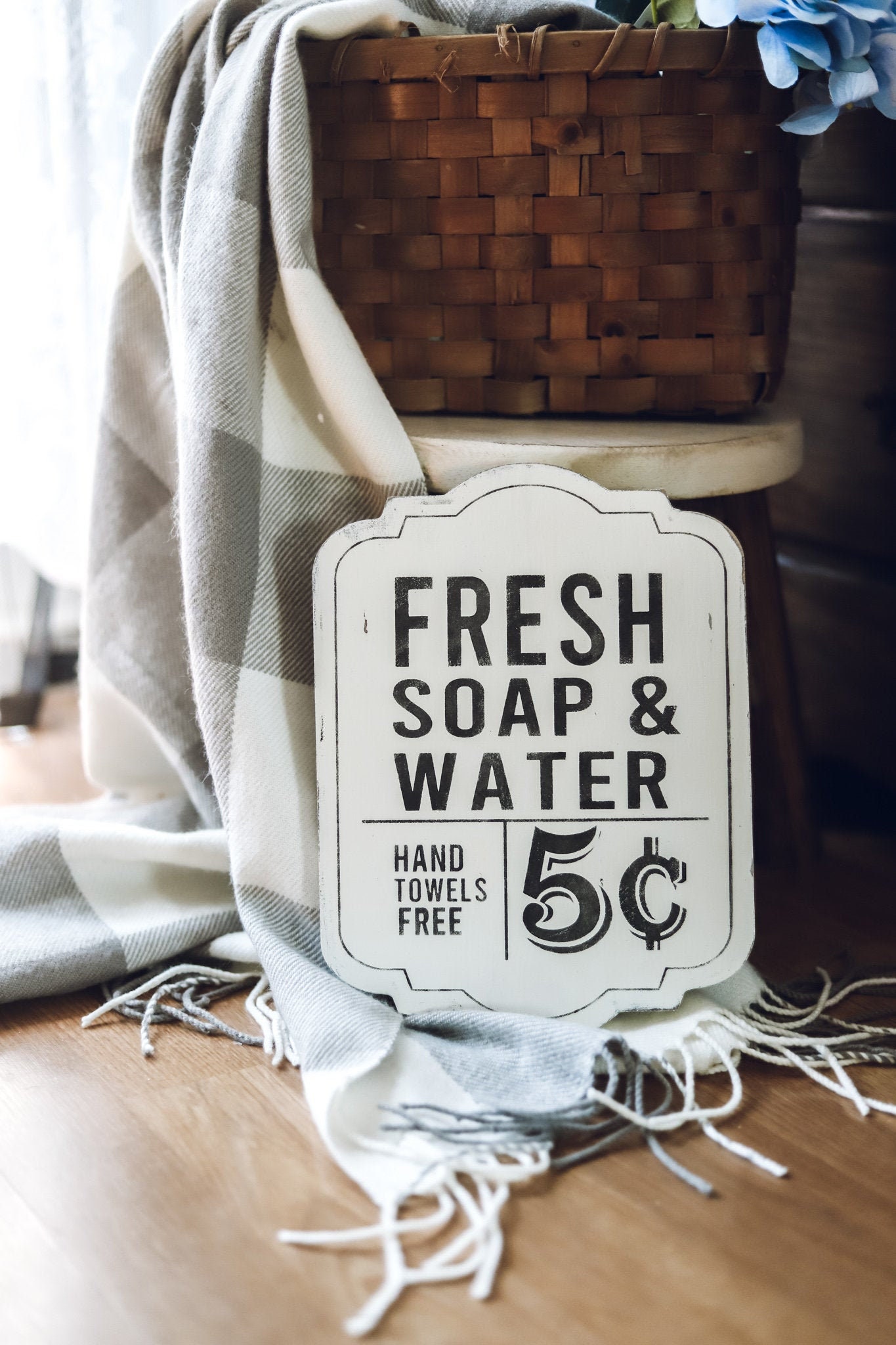 Bathroom Fresh Soap & Water Sign Vintage Shaped Bathroom - Etsy
