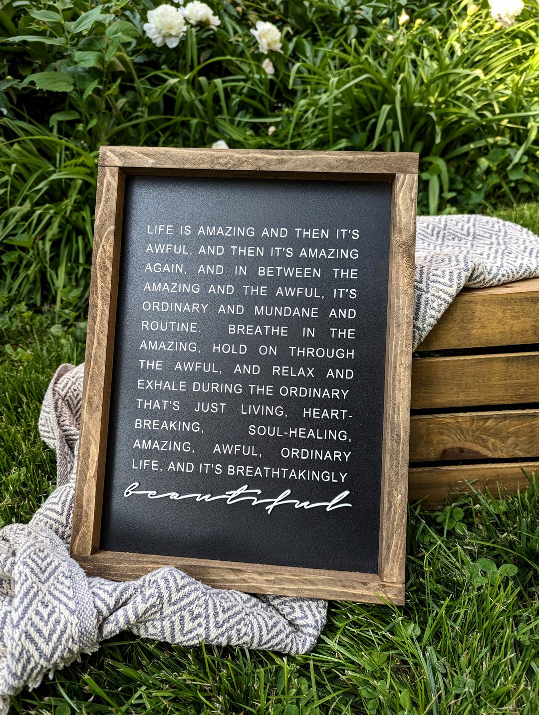 Life is Amazing Sign 3d Wall Art LR Knost Quote Housewarming Gift ...