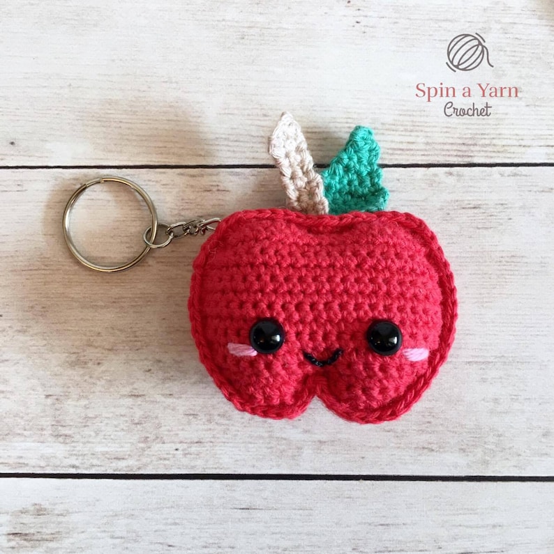 Kawaii Apple Keychain Crochet Pattern - Etsy Canada