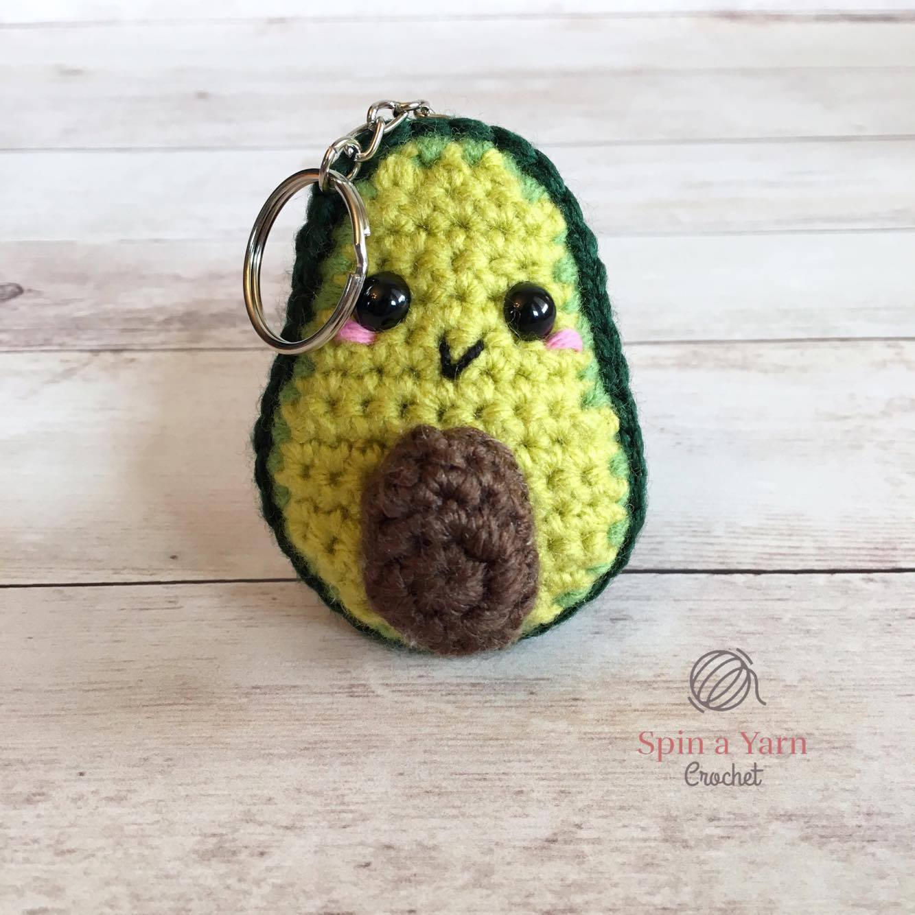Avocado Keychain Crochet Pattern - Etsy