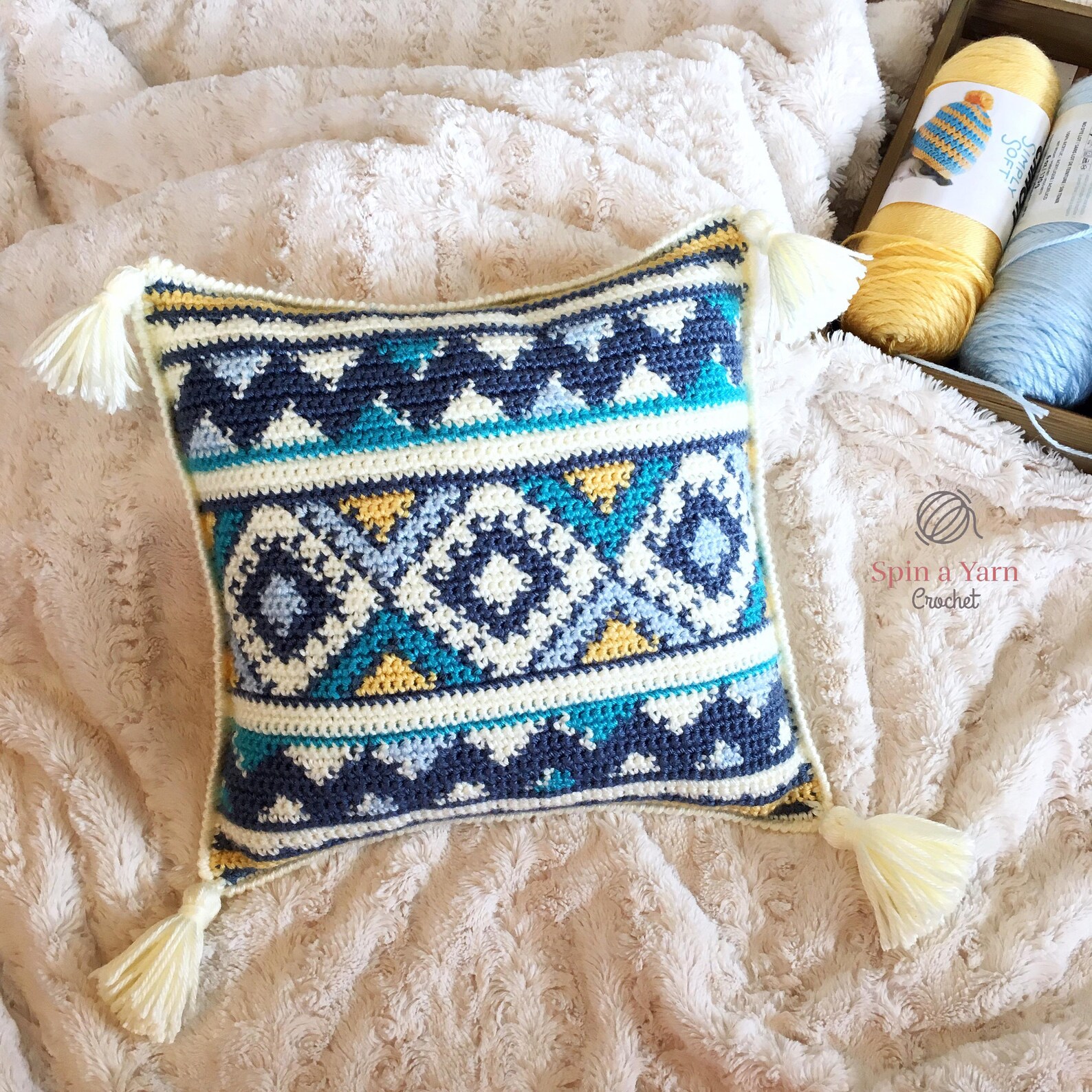 Aztec Throw Pillow Crochet Pattern - Etsy