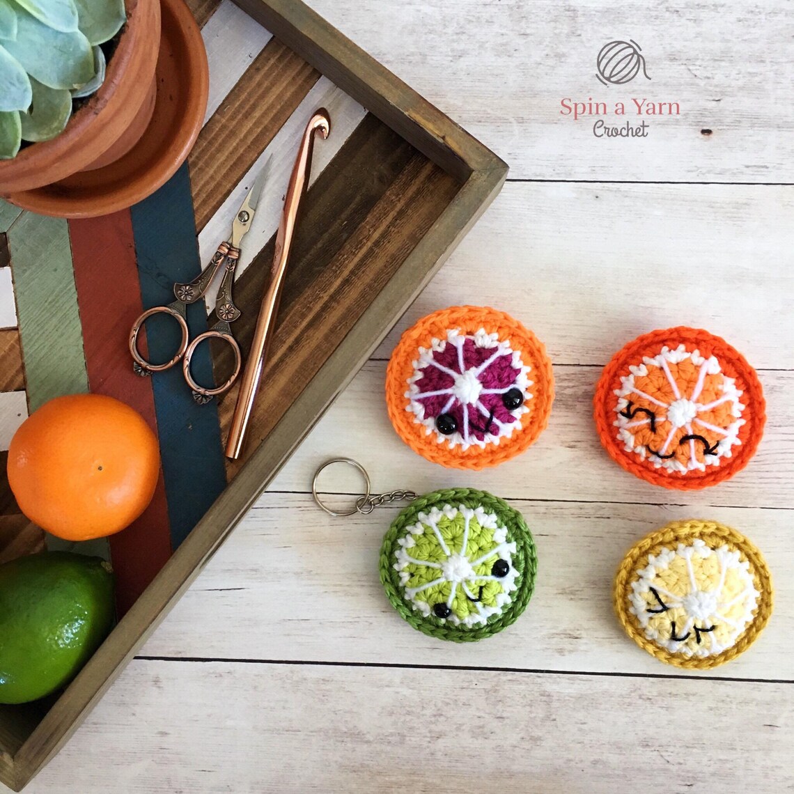 Citrus Fruit Keychain Crochet Pattern - Etsy